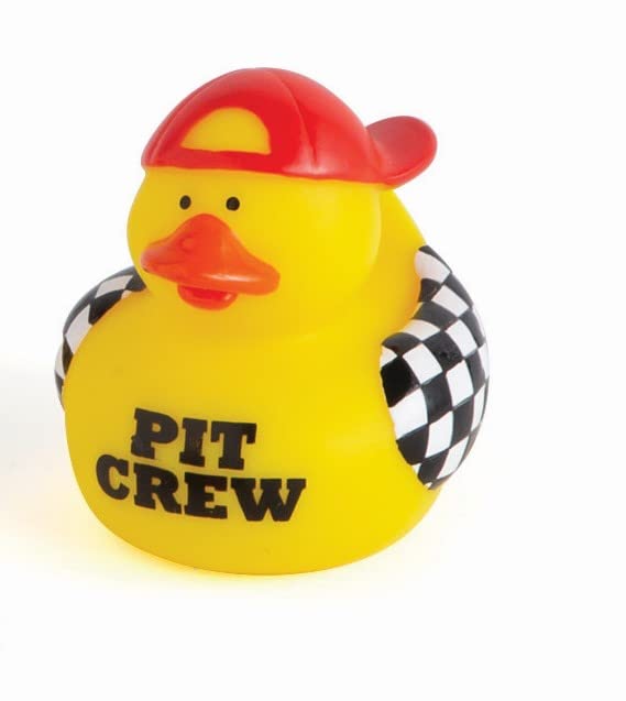 Fun Express Race Car Driver Rubber Duckies - Toys and Party Favors - 12 Pieces