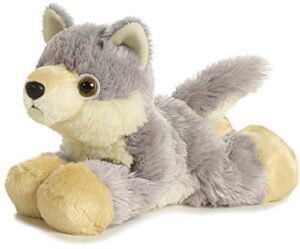 aurora® adorable mini flopsie™ woolsey™ stuffed animal - playful ease - timeless companions - gray 8 inches