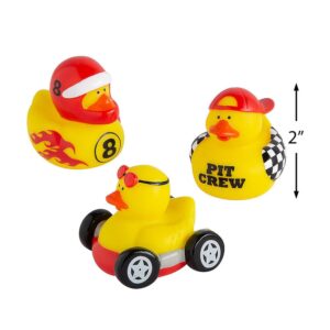 Fun Express Race Car Driver Rubber Duckies - Toys and Party Favors - 12 Pieces