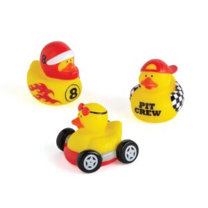 fun express race car driver rubber duckies - toys and party favors - 12 pieces