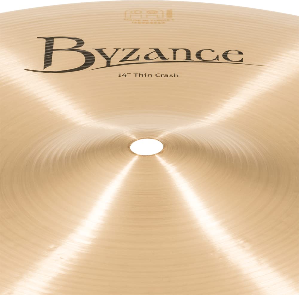 Meinl Cymbals Byzance 14" Traditional Thin Crash — Made in Turkey — Hand Hammered B20 Bronze, 2-Year Warranty (B14TC)