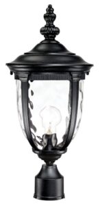 john timberland bellagio 21 1/4" high country traditional outdoor post light fixture pole porch house exterior lantern weatherproof texturized black finish metal clear glass shade outside front door