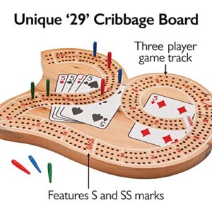 Mainstreet Classics Wooden "29" Cribbage Board Game Set