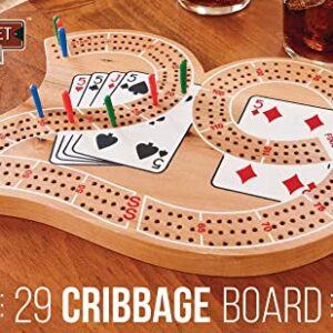 Mainstreet Classics Wooden "29" Cribbage Board Game Set