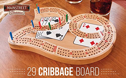 Mainstreet Classics Wooden "29" Cribbage Board Game Set