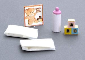 dollhouse miniature baby set