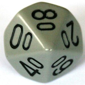 Chessex Dice: Polyhedral 7-Die Opaque Dice Set - Dark Grey with Black