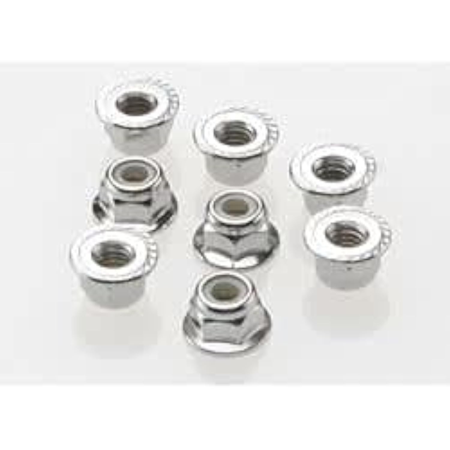 Traxxas 3647 Flanged NY Lock Nuts, 4mm, Set of 8