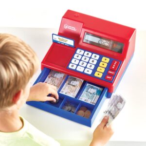 Learning Resources Pretend & Play Calculator Cash Register with Canadian Currency, Classic Counting Toy, Kids Cash Register, 73 Pieces, Ages 3+