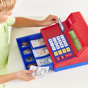 Learning Resources Pretend & Play Calculator Cash Register with Canadian Currency, Classic Counting Toy, Kids Cash Register, 73 Pieces, Ages 3+