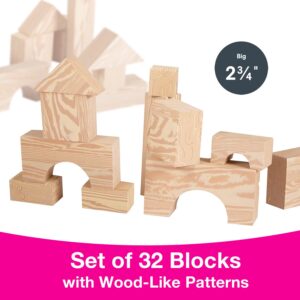 Edushape Big Wood-Like Blocks, 32 Piece