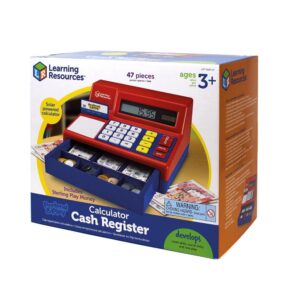 Learning Resources Pretend & Play Calculator Cash Register with Canadian Currency, Classic Counting Toy, Kids Cash Register, 73 Pieces, Ages 3+