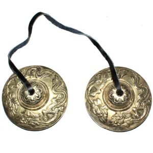 BEAUTIFUL TIBETAN BUDDHIST HEART CHAKRA TINGSHA CYMBALS REIK, I SPACE CLEARING