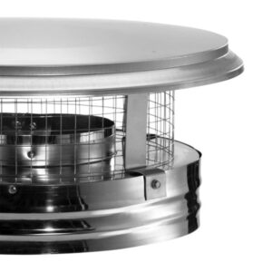 DuraVent DuraPlus 15 Inch Triple Wall Stainless Steel Round Chimney Cap with Removable Screws and Spark Arrestor Screen, Silver