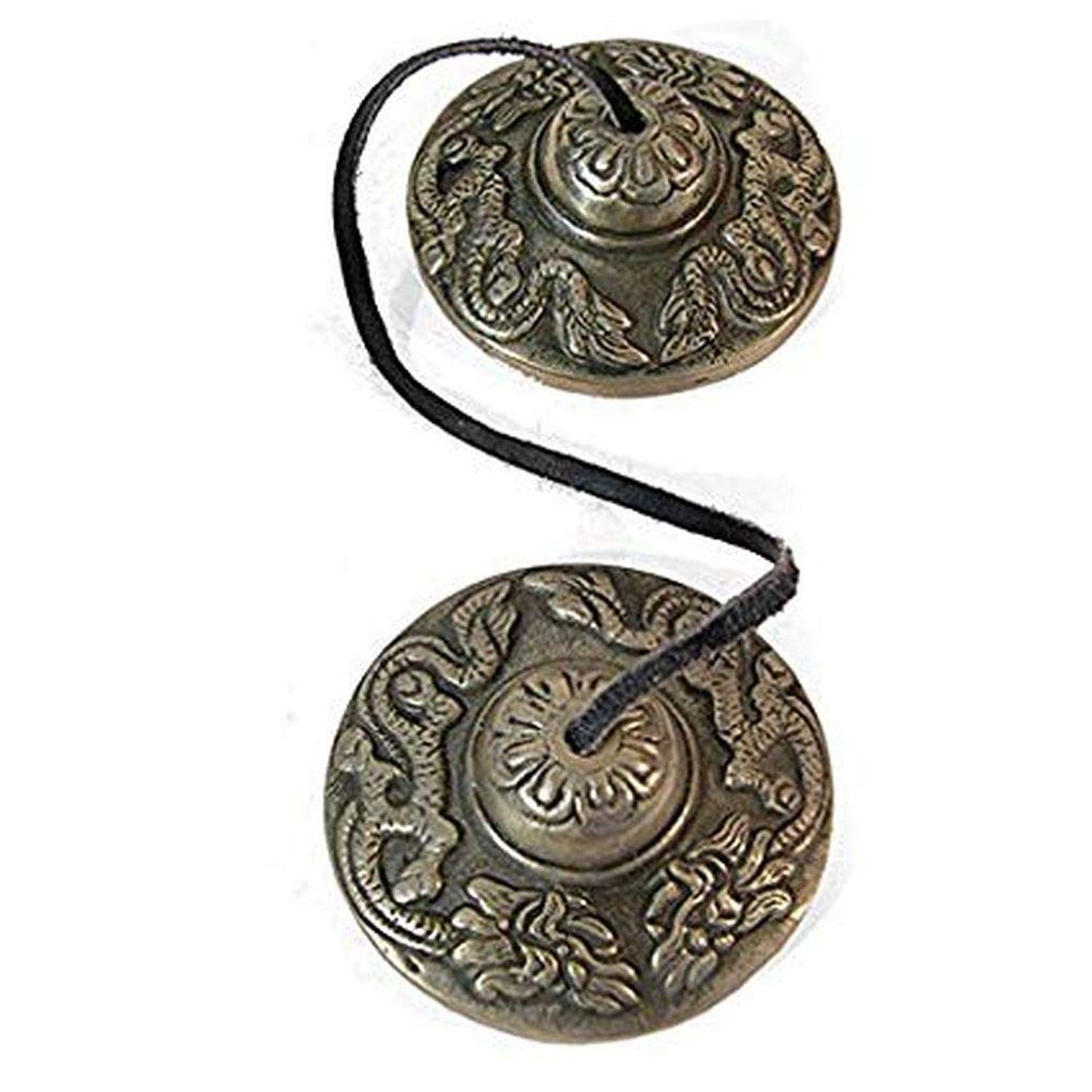 BEAUTIFUL TIBETAN BUDDHIST HEART CHAKRA TINGSHA CYMBALS REIK, I SPACE CLEARING