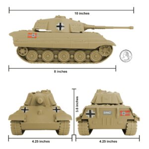 BMC WW2 German King Tiger Tank - Tan 1:32 Vehicle for Plastic Army Men