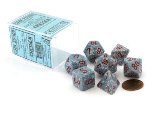 polyhedral 7-die speckled dice set - air