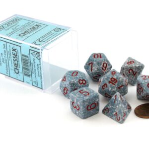 Polyhedral 7-Die Speckled Dice Set - Air