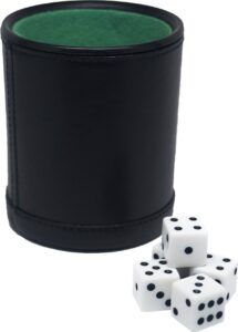 fat cat felt lined dice cup with 5 dice