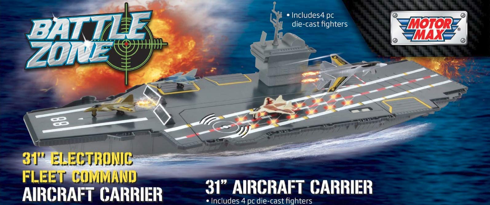 Motor Max Electronic Aircraft Carrier W/4 Aircraft & Sound