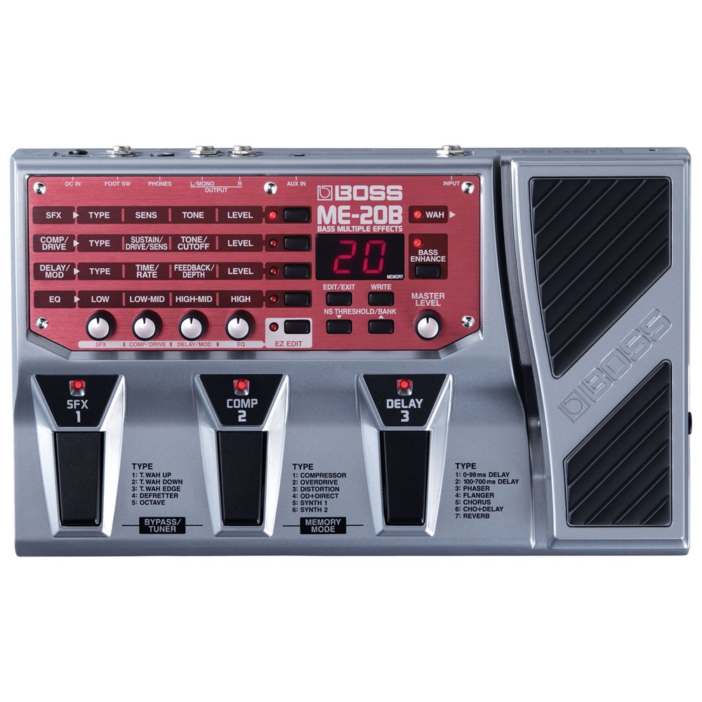 Boss ME-20B Bass Multiple Effects Pedal Board