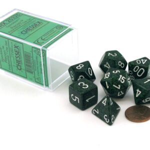 Polyhedral 7-Die Speckled Dice Set - Recon