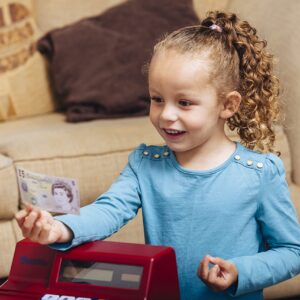 Learning Resources Pretend & Play Calculator Cash Register with Canadian Currency, Classic Counting Toy, Kids Cash Register, 73 Pieces, Ages 3+