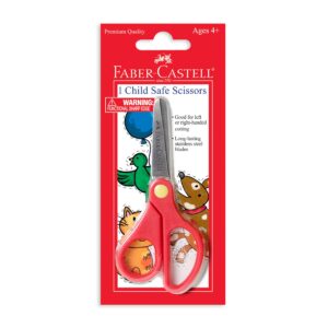 creativity for kids faber-castell child safe scissors - safety scissors for kids, red