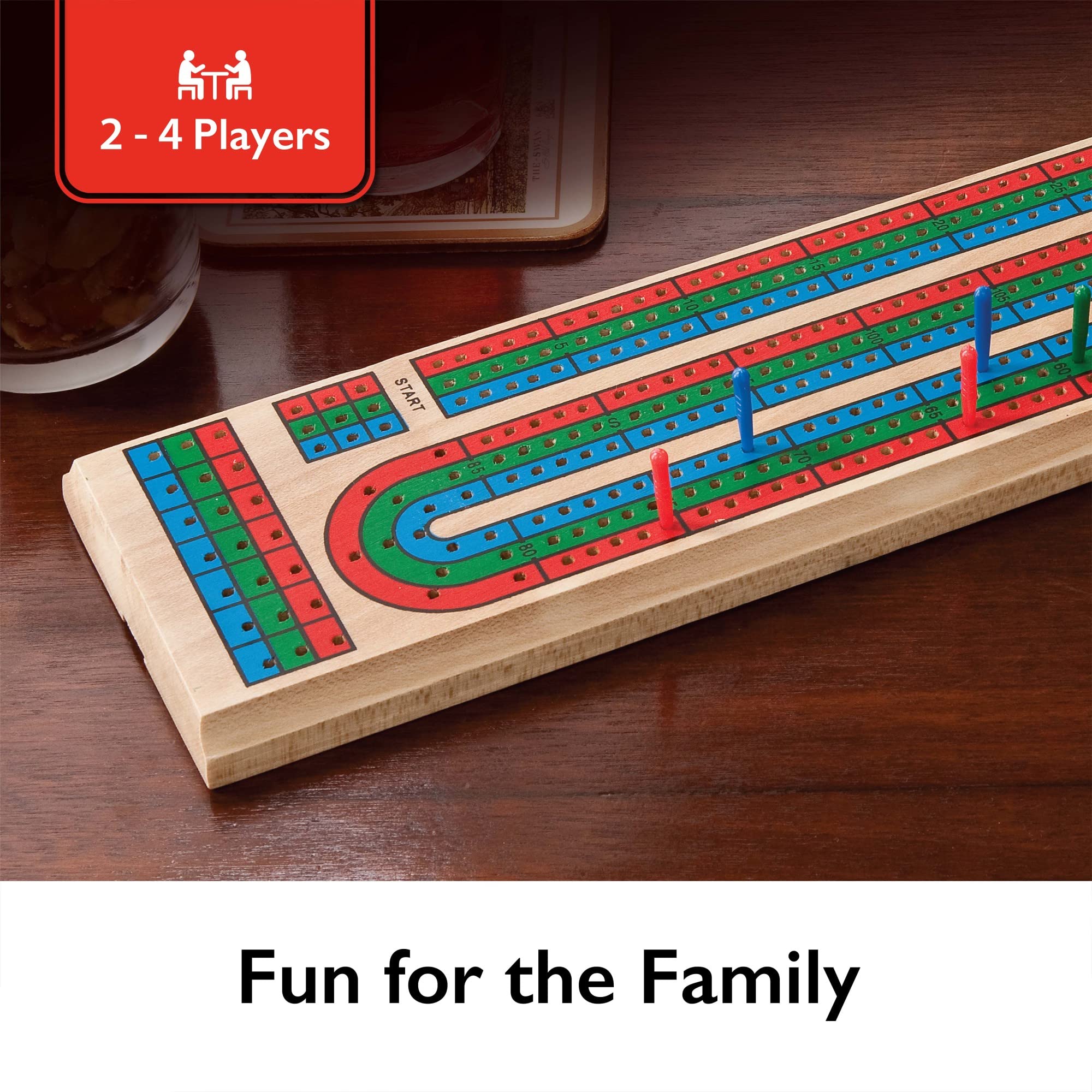 Mainstreet Classics Traditional Wooden Cribbage Board Game Set