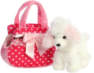 aurora® fashionable fancy pals™ fancy pink polka dot™ stuffed animal - on-the-go companions - stylish accessories - 8 inches