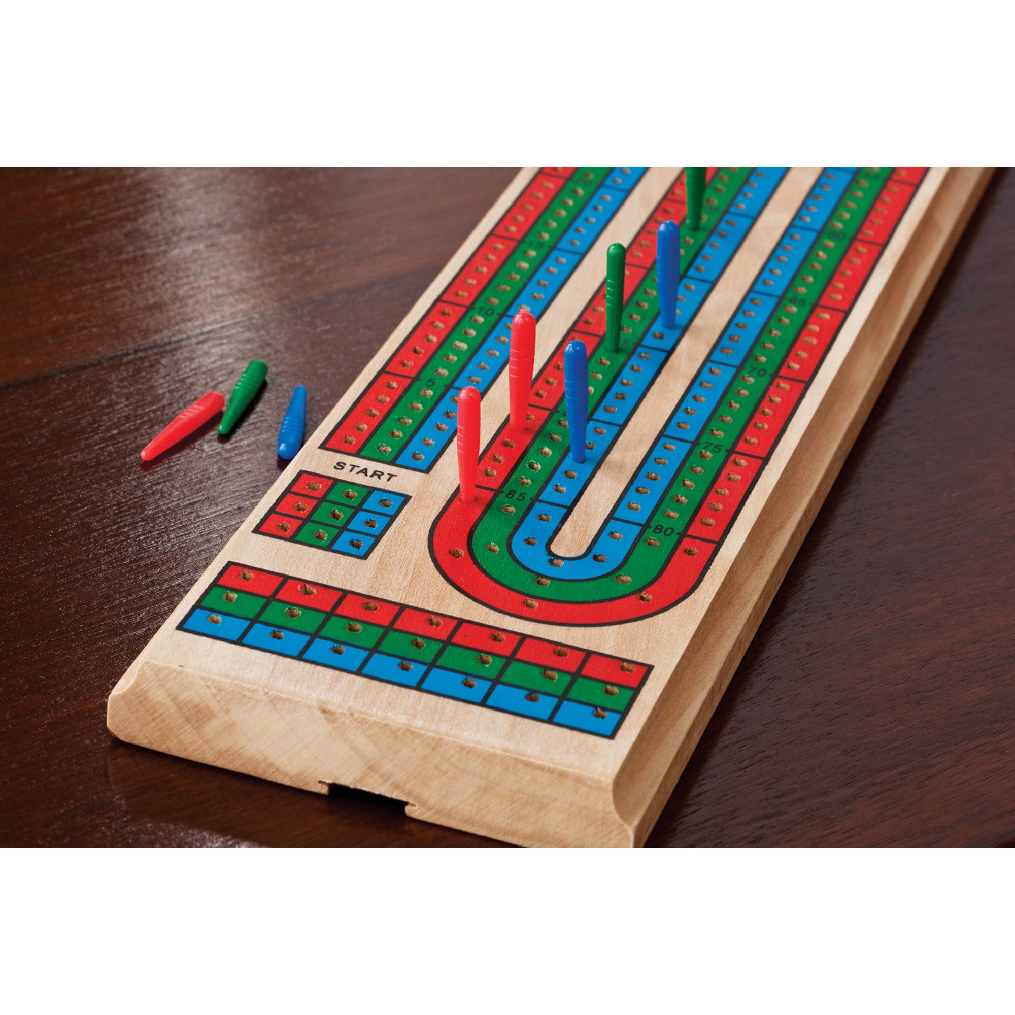 Mainstreet Classics Traditional Wooden Cribbage Board Game Set