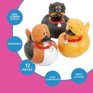 Dog Rubber Duckies - Set of 12 Ducks - Party Favors and Giveaways