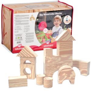 edushape big wood-like blocks, 32 piece