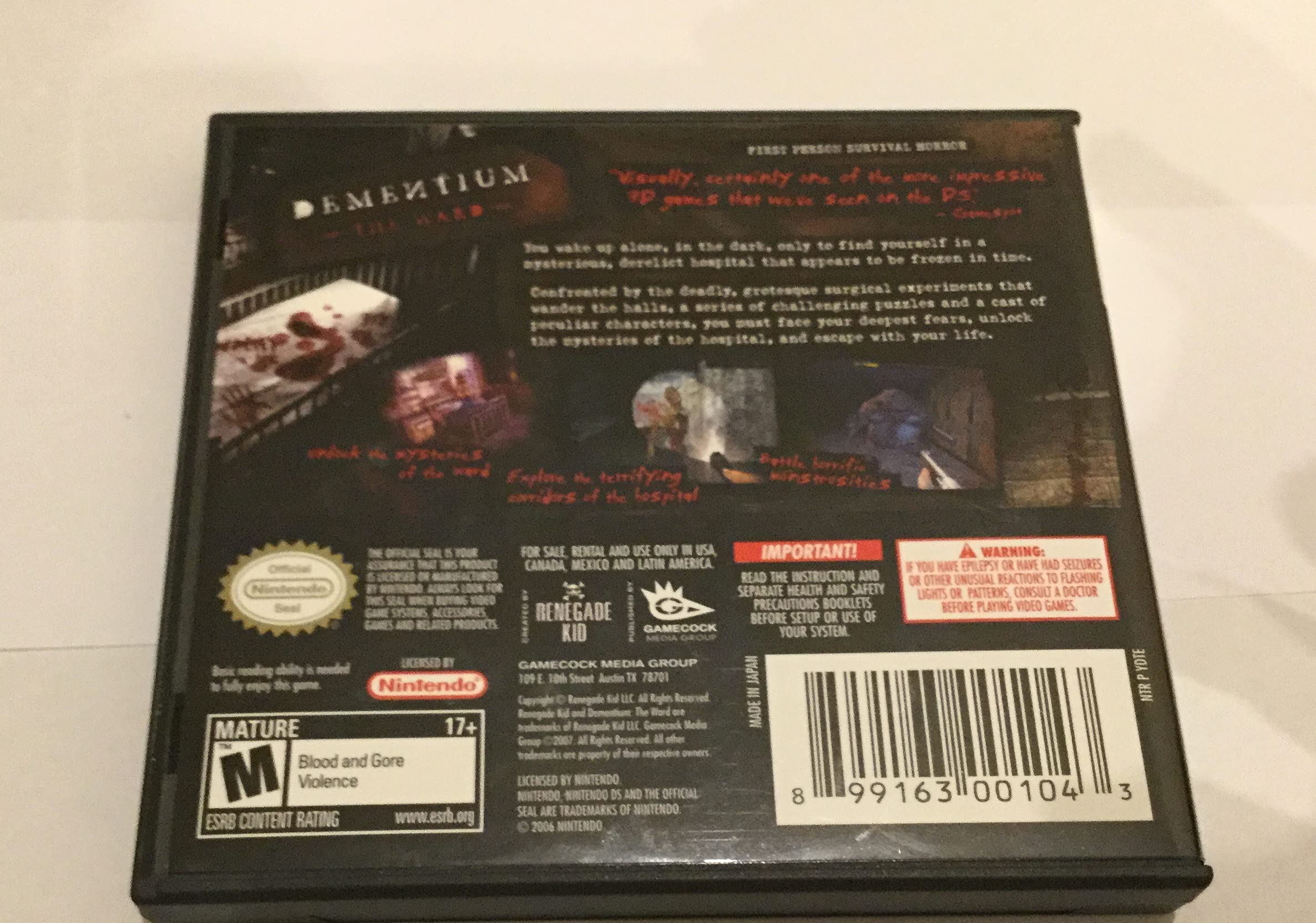 Dementium: The Ward - Nintendo DS