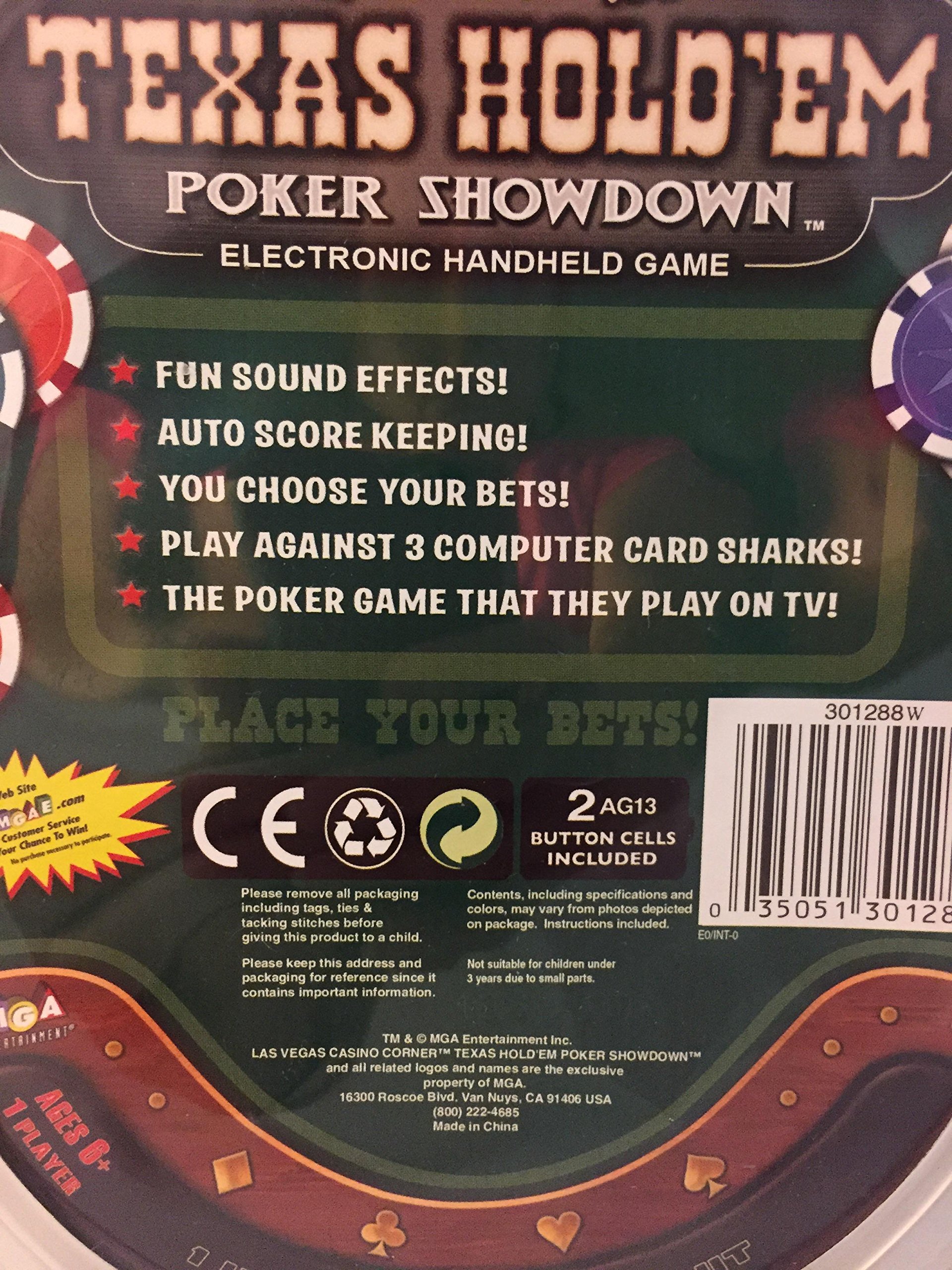 TEXAS HOLD'EM Las Vegas Casino Corner Poker Showdown Handheld Game