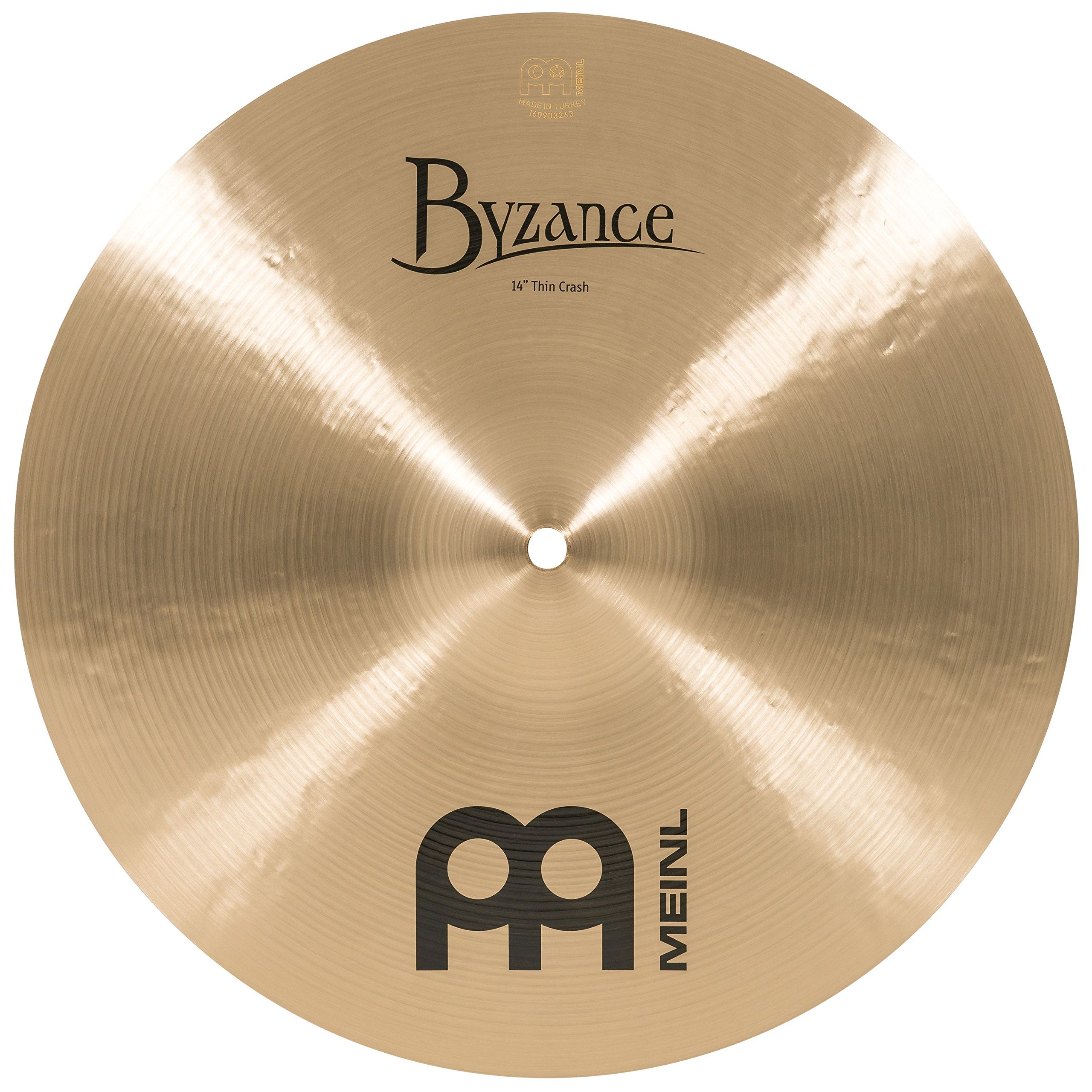 Meinl Cymbals Byzance 14" Traditional Thin Crash — Made in Turkey — Hand Hammered B20 Bronze, 2-Year Warranty (B14TC)