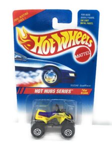 hot hubs series #4 suzuki quadracer yellow gear wheels china #311 1:64 scale