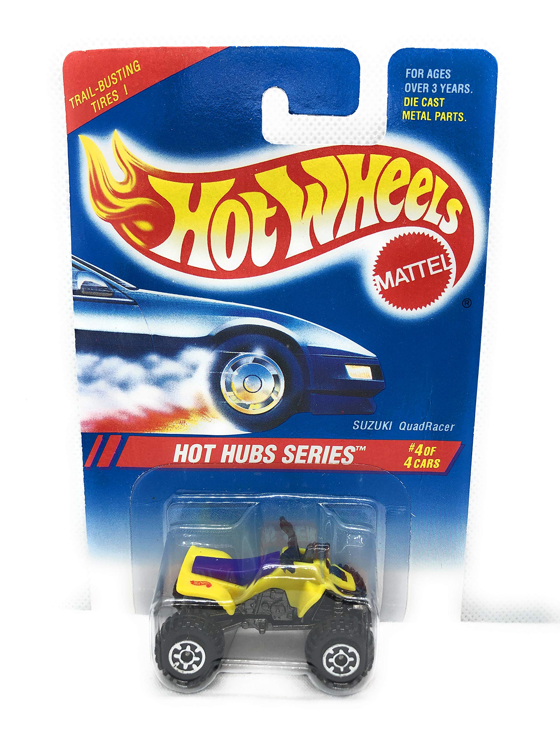 Hot Hubs Series #4 Suzuki Quadracer Yellow Gear Wheels China #311 1:64 Scale