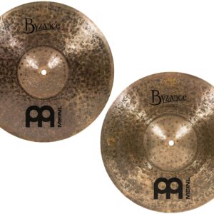 Meinl Cymbals Byzance 14" Dark Hihats, Pair — Made in Turkey — Hand Hammered B20 Bronze, 2-Year Warranty, B14DAH