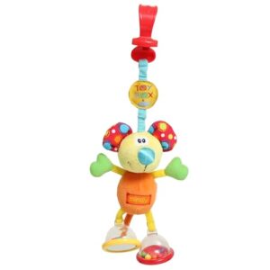 playgro dingly dangly mimsy rattle mirror feet’s baby hanging toys - development toy for baby 0+ months - multi sensory infant toys for early learning & stimulation with soft textured fabric