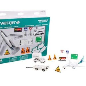 Daron WestJet Airlines Airport Playset with Die-Cast Metal Model Airplane with Plastic Parts, Cars and Transportation Toys for Kids Ages 3+