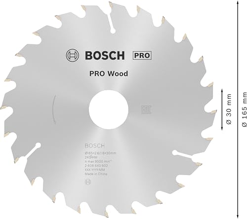 Bosch 2608640602 Circular Saw Blade"Top Precision" Opwoh 6.5inx30mm 24T