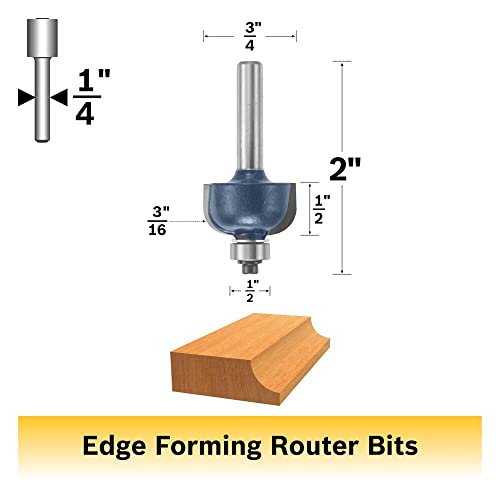 Bosch 85204M Router Bit Carbide Tip 3/16R Cove with Ball Bearing 1/4 Shank