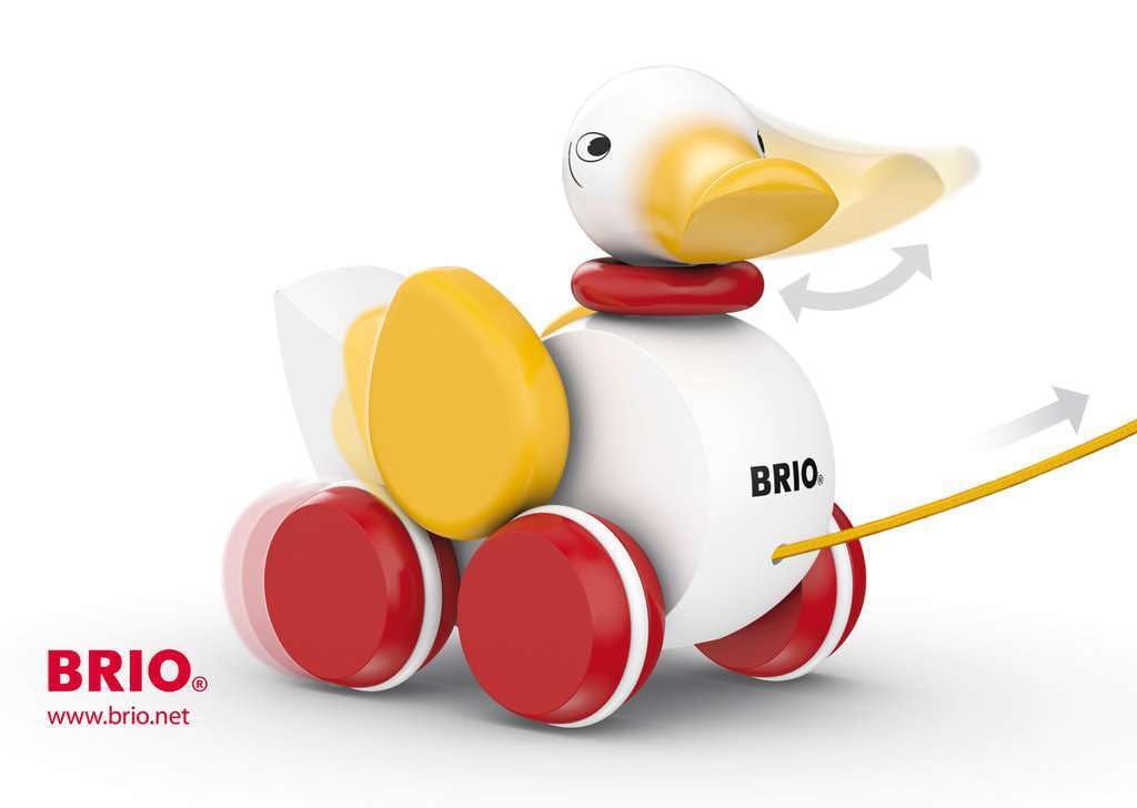 BRIO Infant & Toddler 30323 - Pull Along Duck Wood Baby Toy | Flapping Wings | Engaging Motor Skill Development | Certified Sustainable Wood Materials | Ideal for Kids Ages 1 and Up