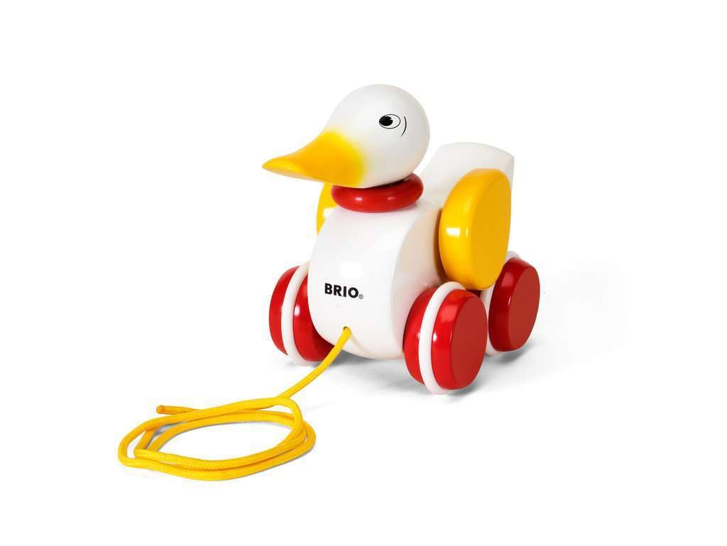 BRIO Infant & Toddler 30323 - Pull Along Duck Wood Baby Toy | Flapping Wings | Engaging Motor Skill Development | Certified Sustainable Wood Materials | Ideal for Kids Ages 1 and Up