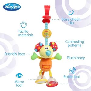 Playgro Dingly Dangly Mimsy Rattle Mirror Feet’s Baby Hanging Toys - Development Toy for Baby 0+ Months - Multi Sensory Infant Toys for Early Learning & Stimulation with Soft Textured Fabric