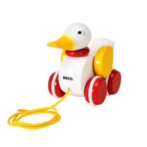 BRIO Infant & Toddler 30323 - Pull Along Duck Wood Baby Toy | Flapping Wings | Engaging Motor Skill Development | Certified Sustainable Wood Materials | Ideal for Kids Ages 1 and Up