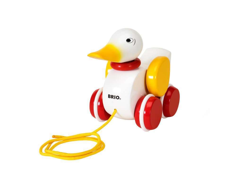 BRIO Infant & Toddler 30323 - Pull Along Duck Wood Baby Toy | Flapping Wings | Engaging Motor Skill Development | Certified Sustainable Wood Materials | Ideal for Kids Ages 1 and Up