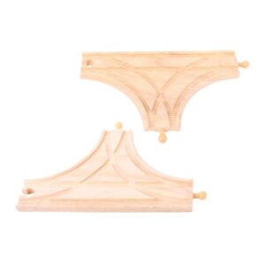 bigjigs rail t-junction track (pack of 2) - other major wooden rail brands are compatible