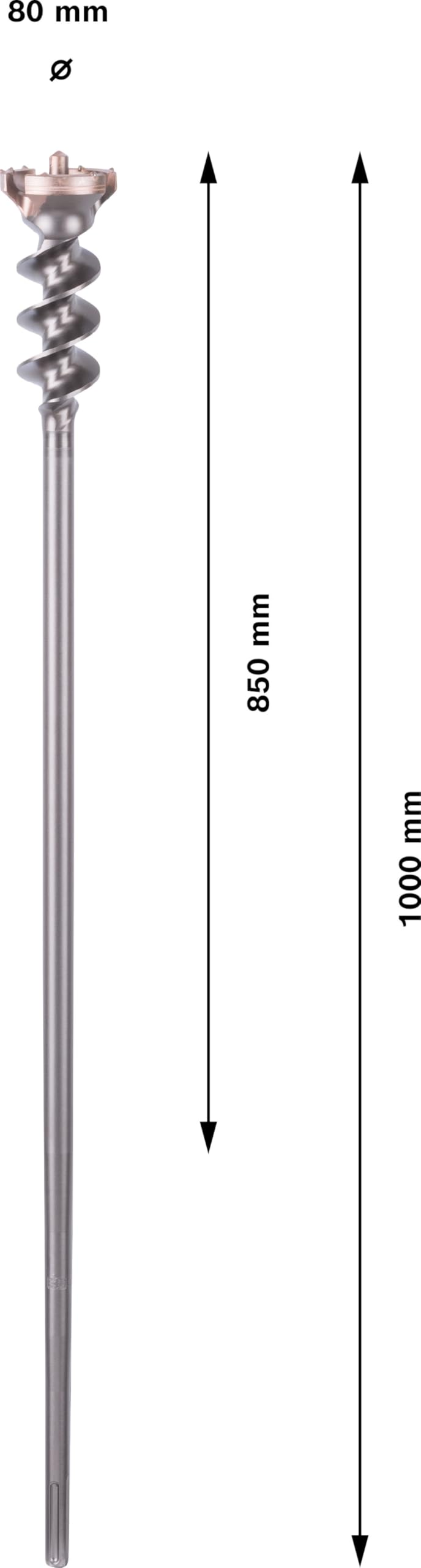 Bosch 1618596462 SDS-Max-9 Break Through Hammer Drill Bit, 80mm x 850mm x 1000mm